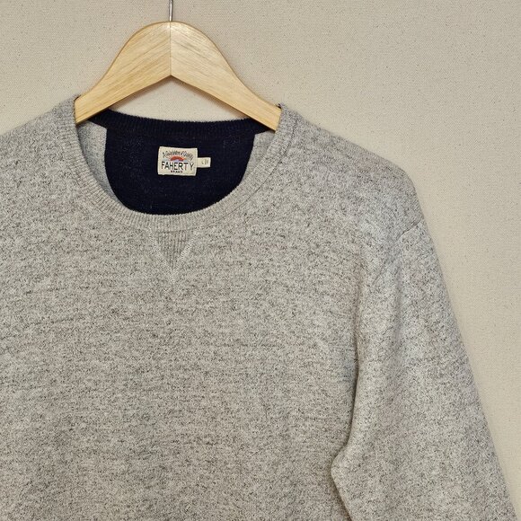 Faherty | Sweaters | Faherty Crew Neck Cashmere Cotton Blend Long ...